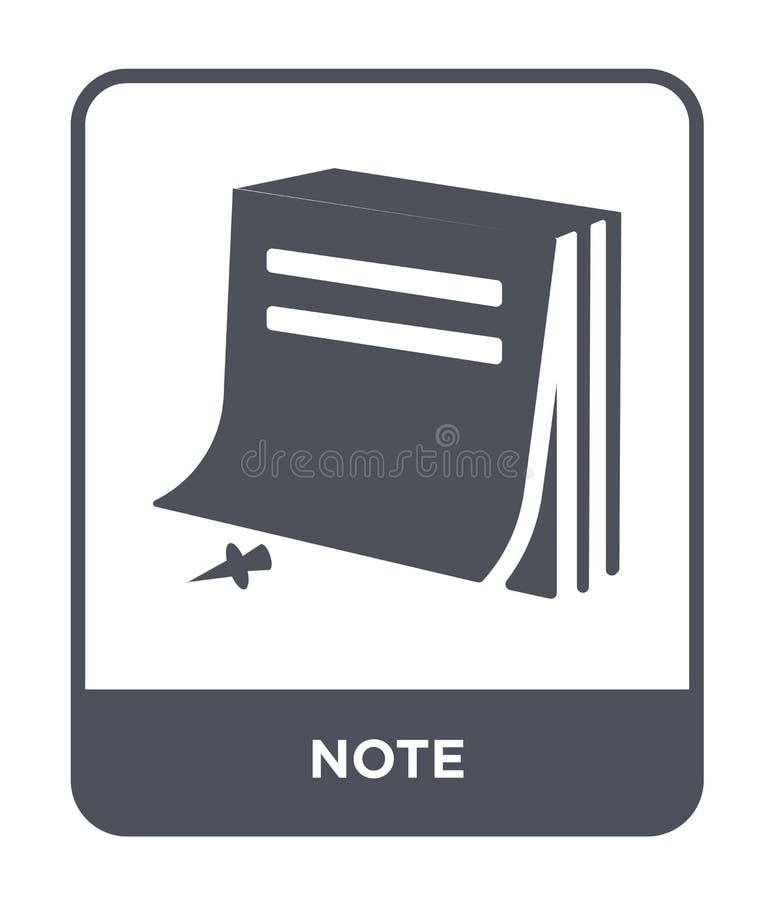 Note Icon in Trendy Design Style. Note Icon Isolated on White ...
