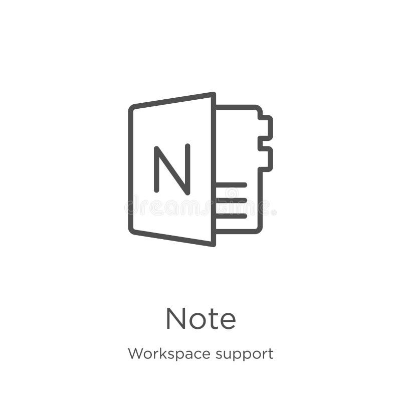 Note Icon Vector from Workspace Support Collection. Thin Line Note ...