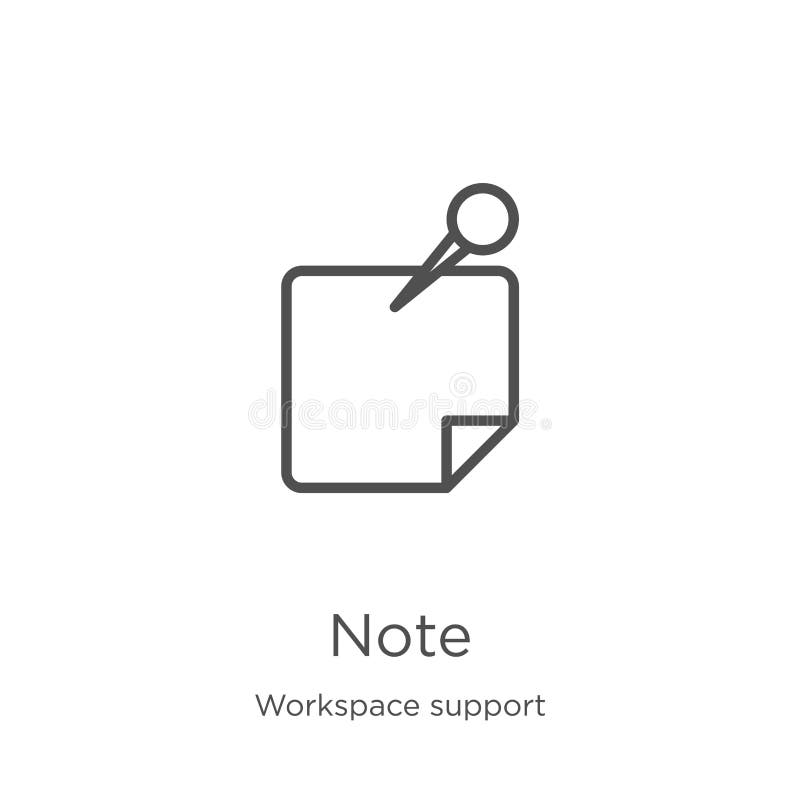 Note Icon Vector from Workspace Support Collection. Thin Line Note ...