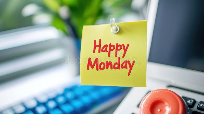 Note with the Inscription Happy Monday. Selective Focus Stock Image ...