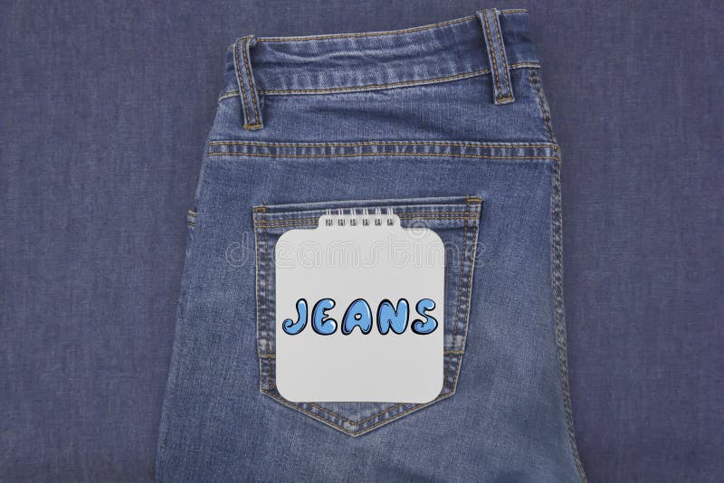 Note jeans on jeans pocket stock image. Image of fashionable - 162913601