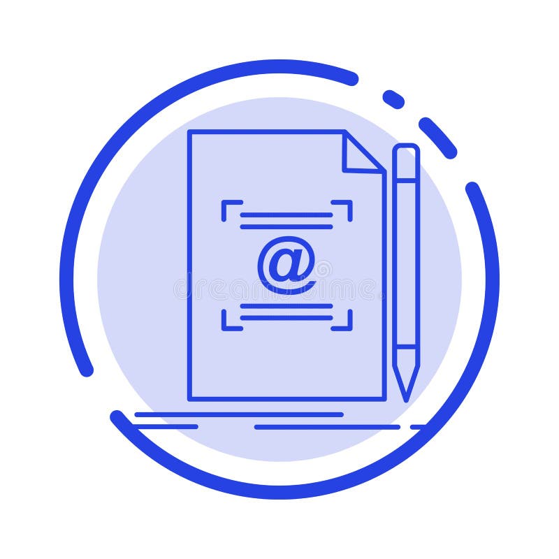 Note, Letter, Text, Mail, Create Blue Dotted Line Line Icon Stock ...