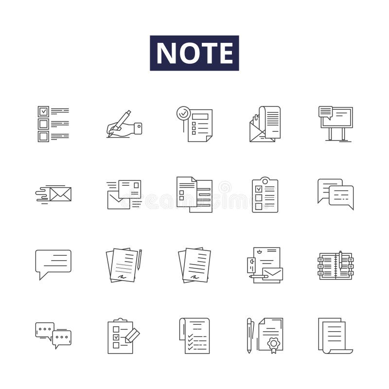 Note Line Vector Icons and Signs. Note, Background, Sheet, Illustration ...