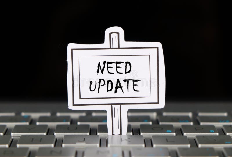 Note on Monitor with Text Need Update. Stock Image - Image of enter ...