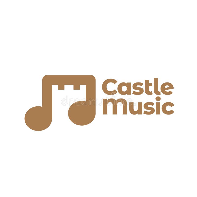 Note Music with Castle Logo Design Vector Graphic Symbol Icon Sign ...