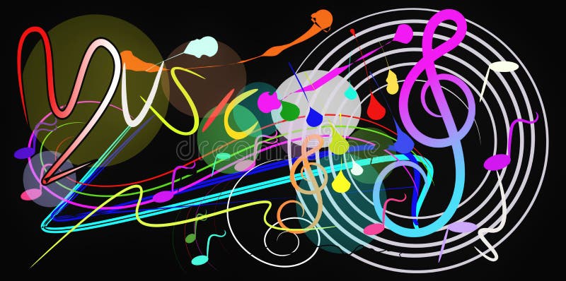 Note Music Design Graphic and Brush Strokes Style Design Stock ...