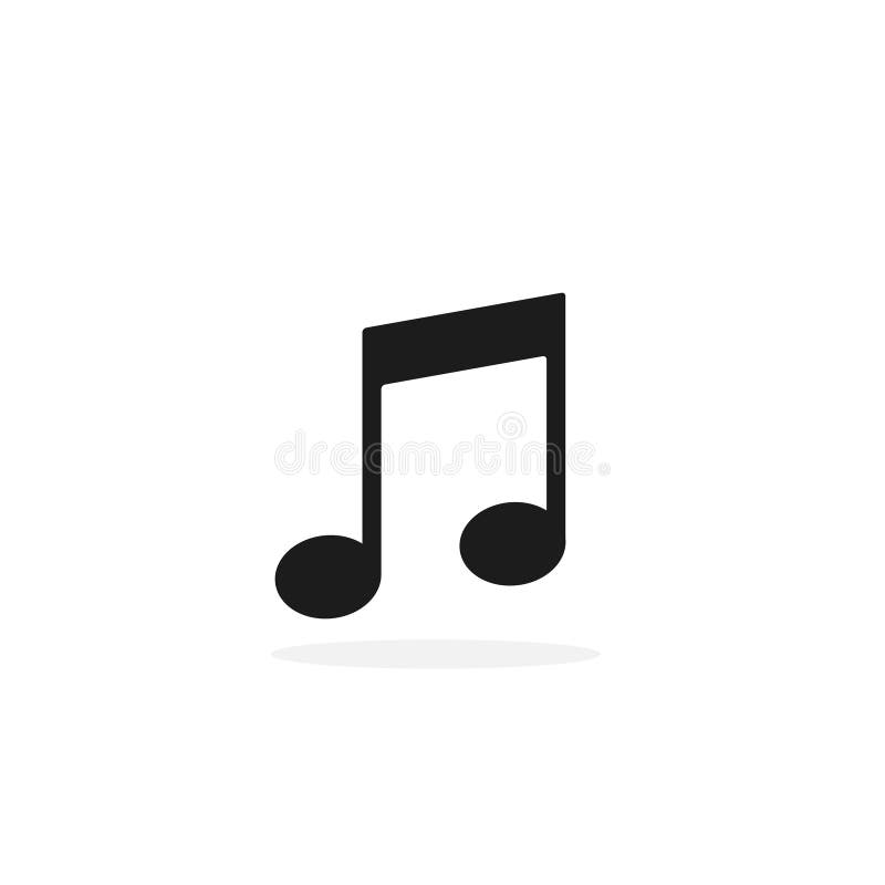 Note Music Icon. Black Simple Vector Isolated Flat Design Illustration ...
