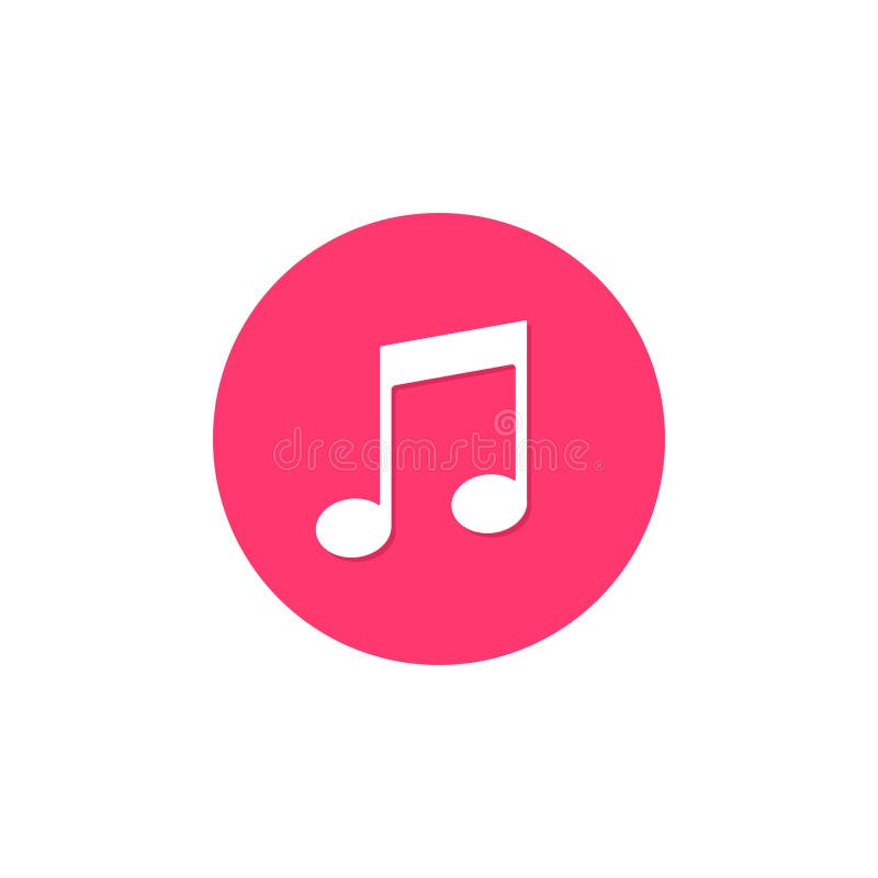 Note Music Icon, Vector Music Sign Isolated on Circle in Flat Design ...