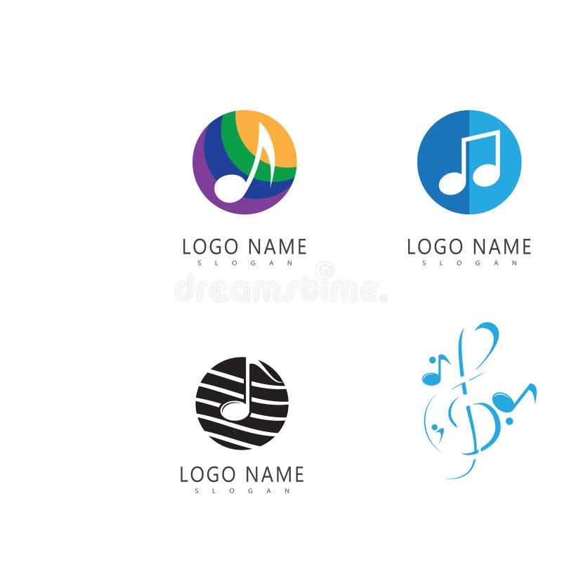 Note Music Logo Vector Template Symbol Design Stock Vector ...