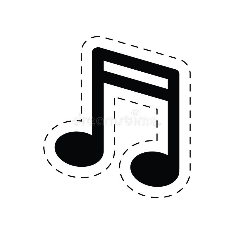 Note Music Sound Melody Pictogram Stock Illustration - Illustration of ...