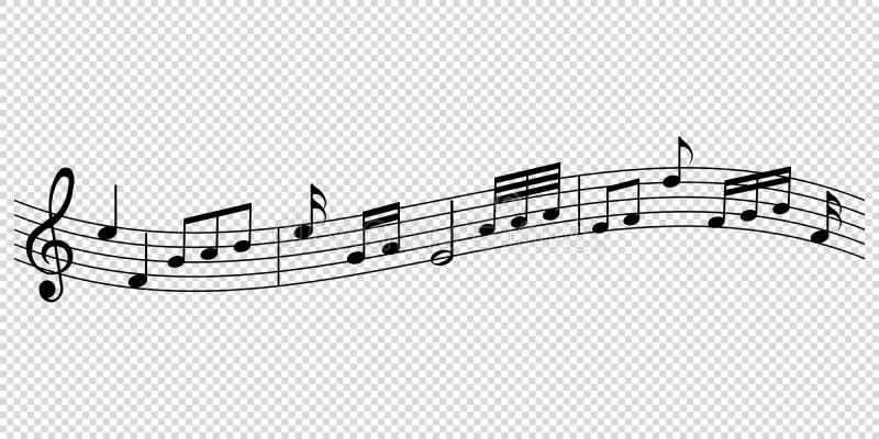 Note Musicali Melodia Su Sfondo Trasparente Illustrazione Vettoriale ...
