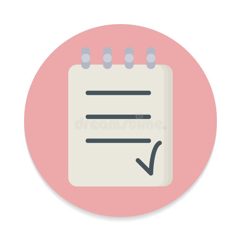 Note, Notebook Flat Icon. Round Colorful Button, Circular Vector Sign ...