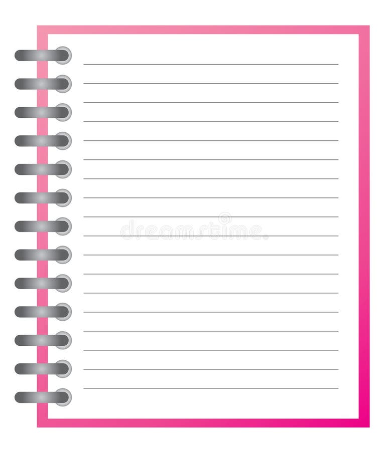 Notepad with lines stock vector. Illustration of message - 12790421