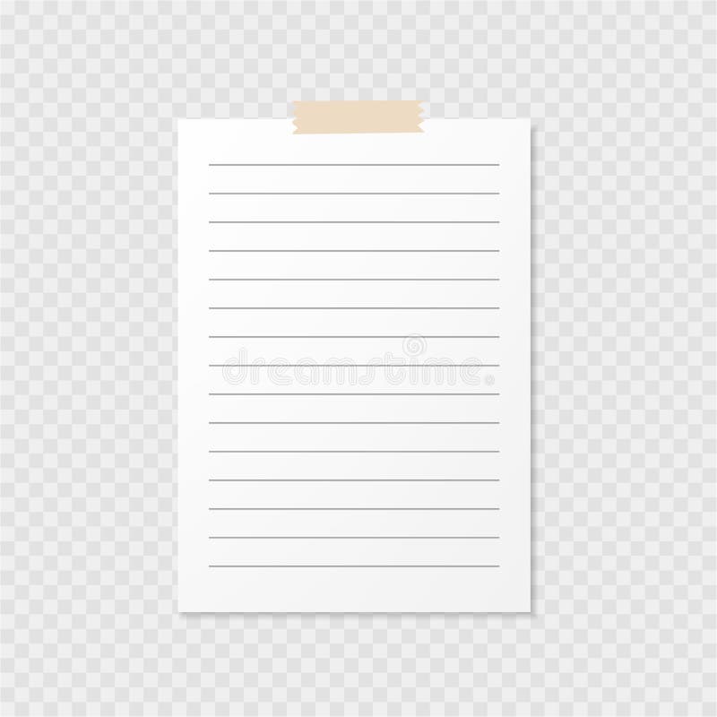 Note Pad Blank, Template. Clear Sheet of Paper. Vector Illustration ...