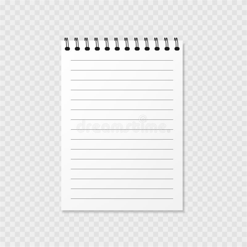 Note Pad Blank, Template. Clear Sheet of Paper. Vector Illustration ...
