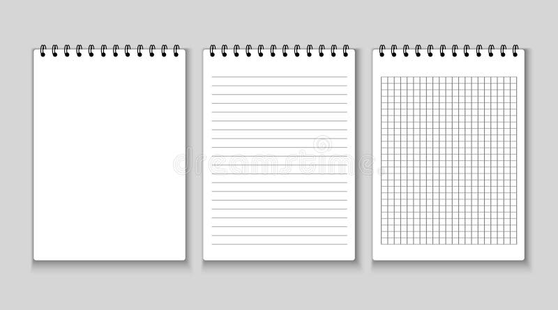 Note Pad Mockup Vector Isolated Book. Notebook Template Blank Paper ...