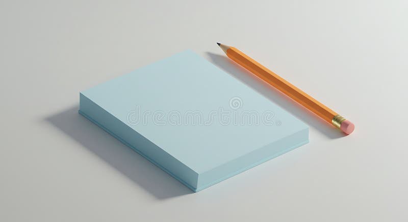 Note Pad with Pencil on White Background for Writing and Planning Stock ...