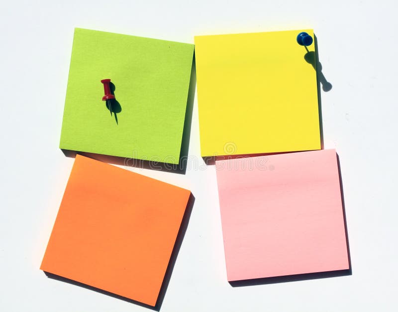Note pad with push pin stock image. Image of remind, attach - 16521231