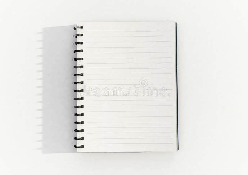 Note pad on white surface stock illustration. Illustration of journal ...