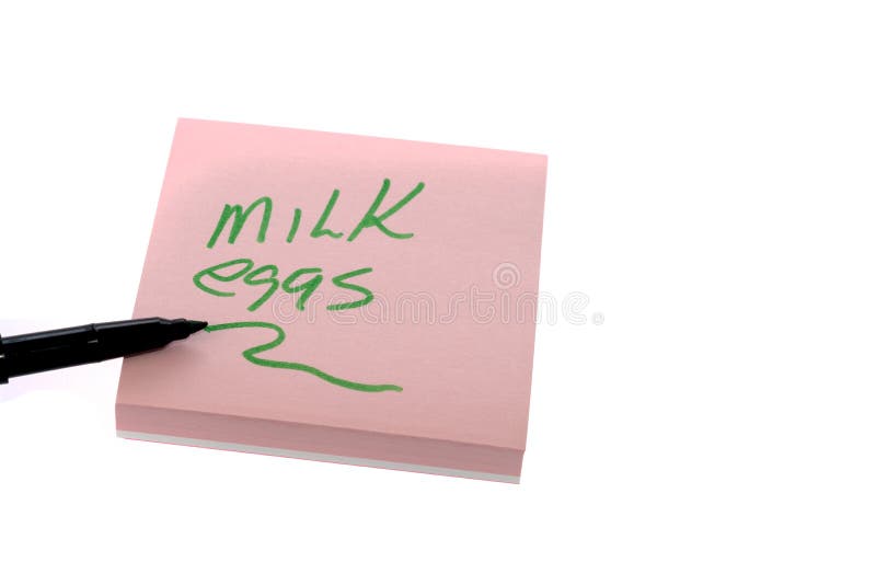 Note Pads with List of Eggs and Milk Stock Image - Image of blue ...