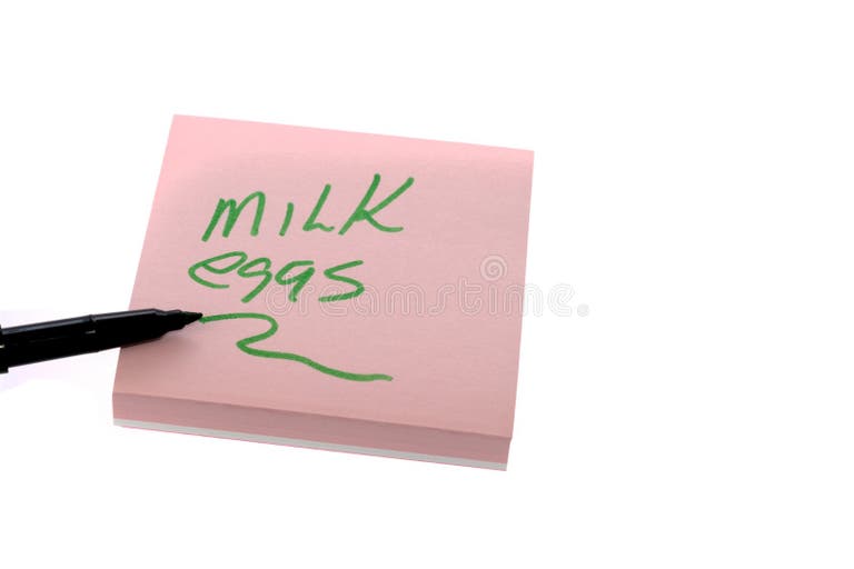 Note Pads with List of Eggs and Milk Stock Image - Image of blue ...