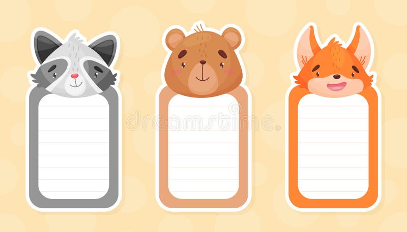 Note Page with Animal Head and Muzzle Vector Template Stock Vector ...