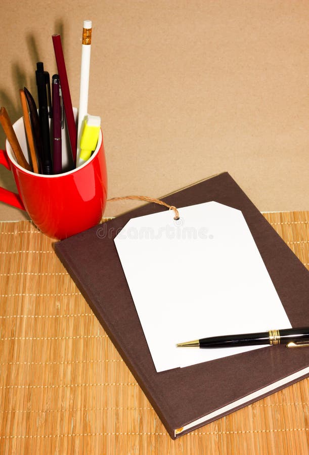 Old Brown Note Paper Isolated on White Background. Stock Photo - Image ...