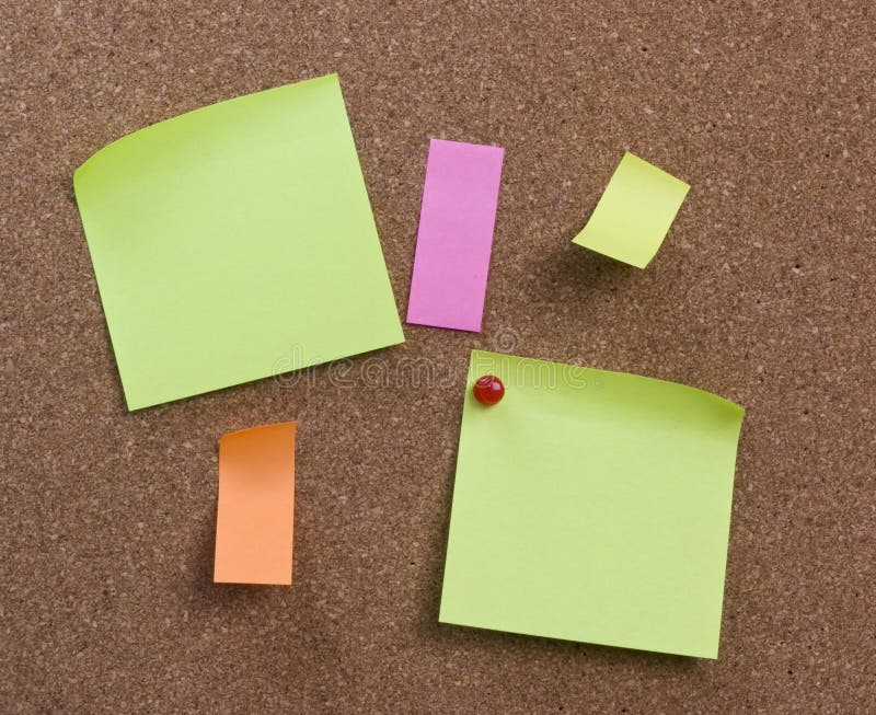 Note paper on a board stock photo. Image of color, postit - 10823916