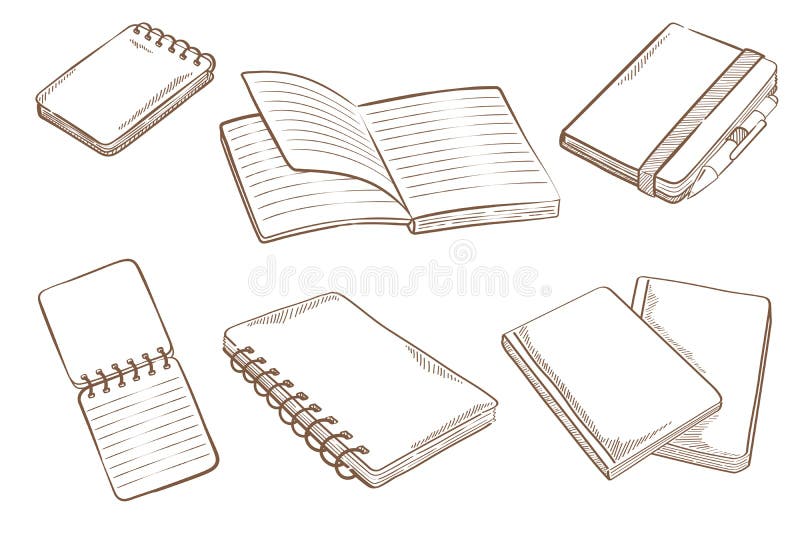 Note Paper Book Doodle Set - Free Hand Drawing Vector Stock Vector ...