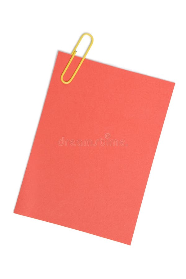 Note with paper-clip stock image. Image of memory, schedule - 8515283