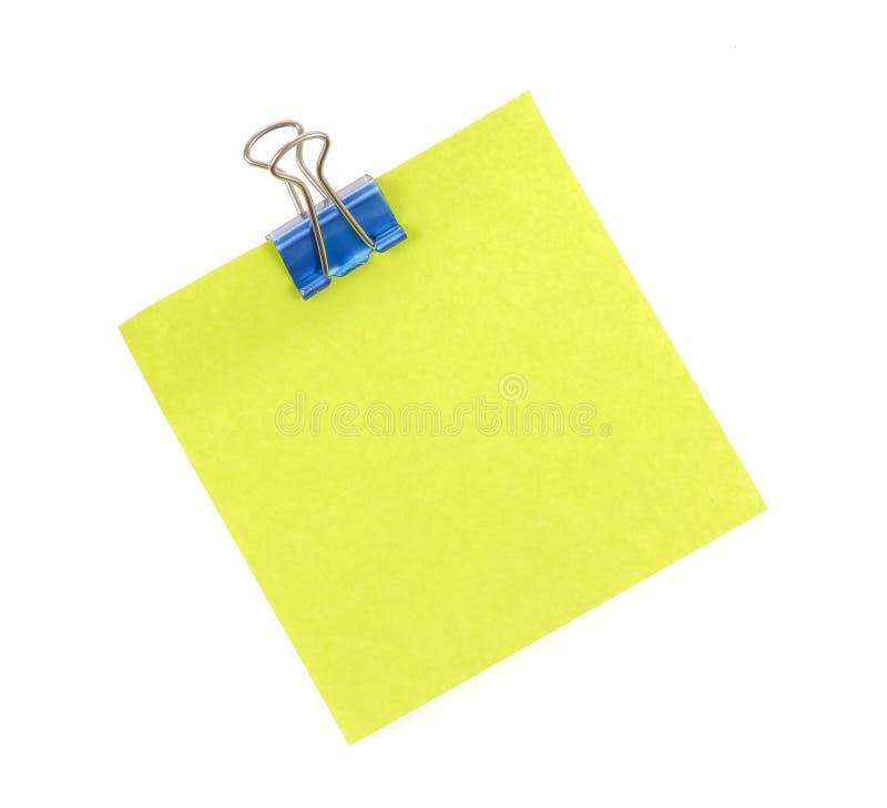 Note paper and clip stock photo. Image of business, notice - 43580382