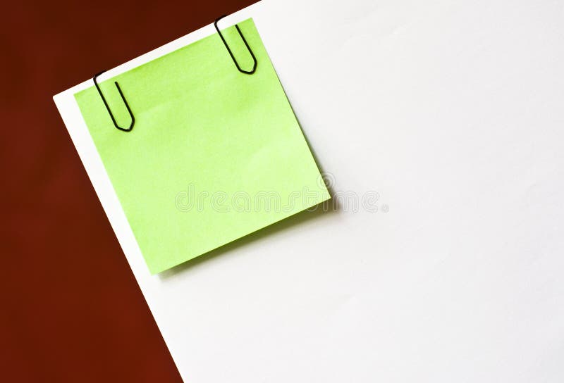 Note paper with clips stock image. Image of cutting, reminder - 14350825