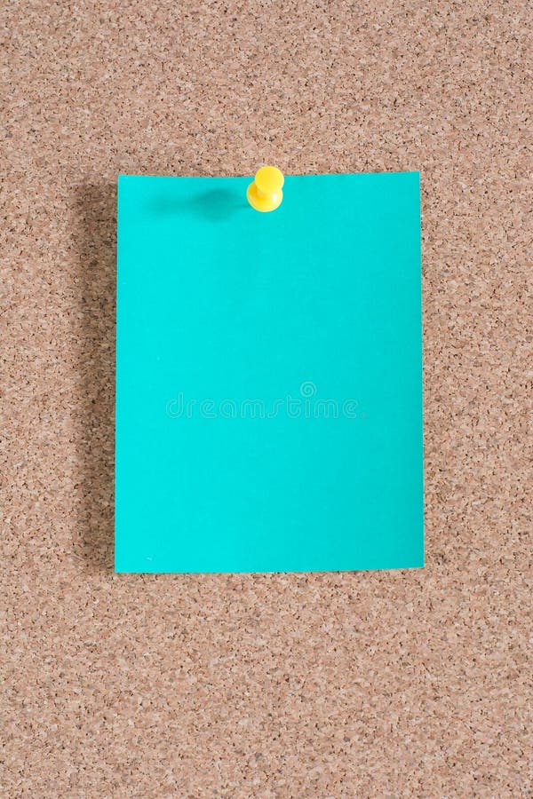 Note paper on cork board stock photo. Image of single - 58643324