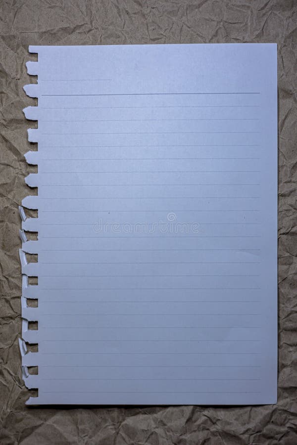 Note Paper on a Crumpled Brown Background. Notebook Page with Copy ...