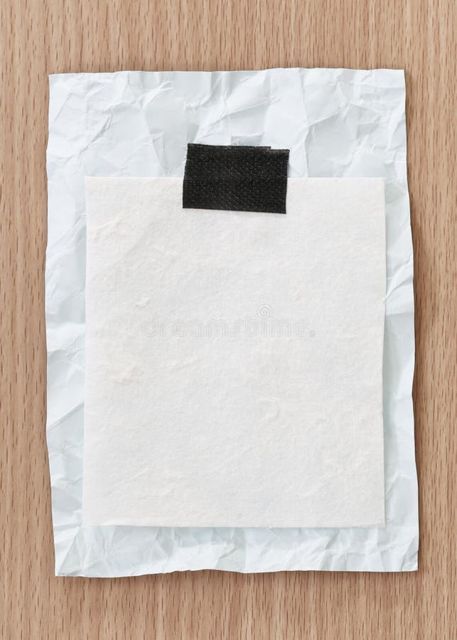 Note Paper Crumpled Of Empty And Copy Space On Wooden Background Stock ...