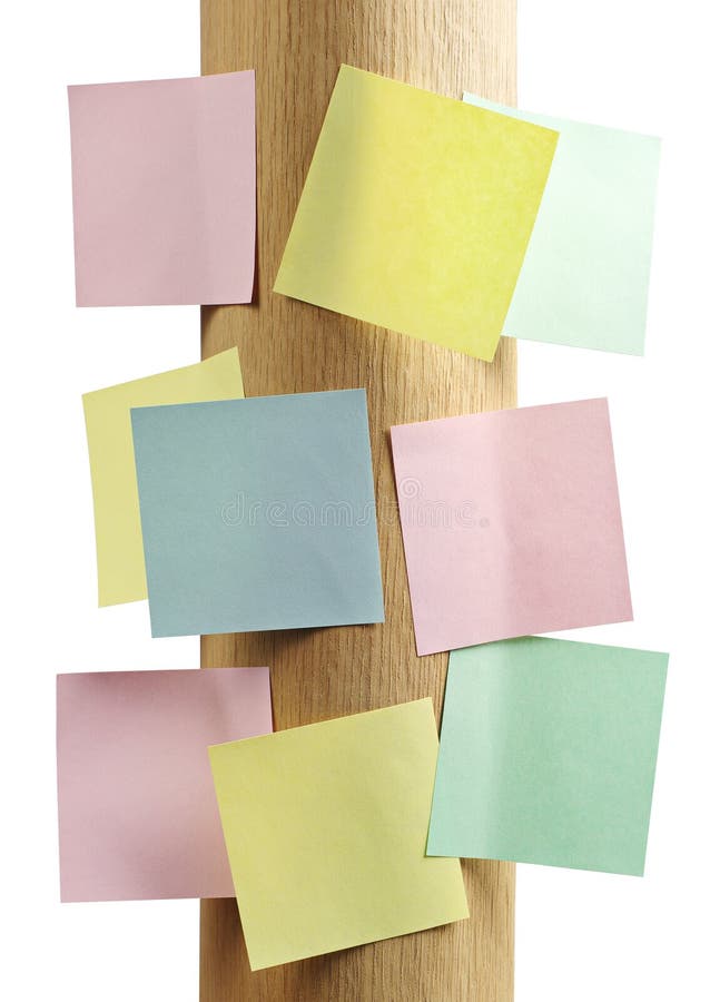 Note Paper of Different Colors on a Wooden Stand Stock Photo - Image of ...