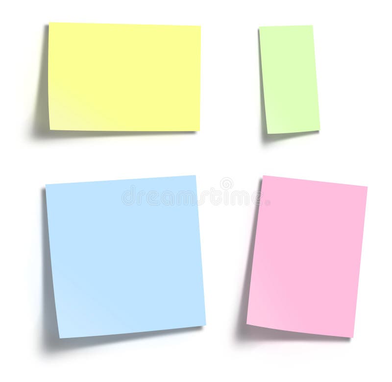Note Paper in Different Shapes and Colors Stock Illustration ...