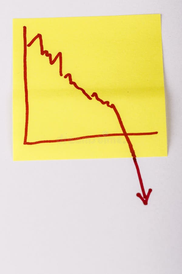 Note Paper with Finance Business Graph Going Down - Loss Stock Image ...