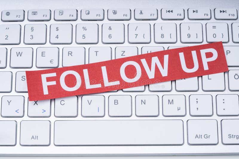 Note Paper with Follow Up Text Over Keyboard at Office Stock Image ...