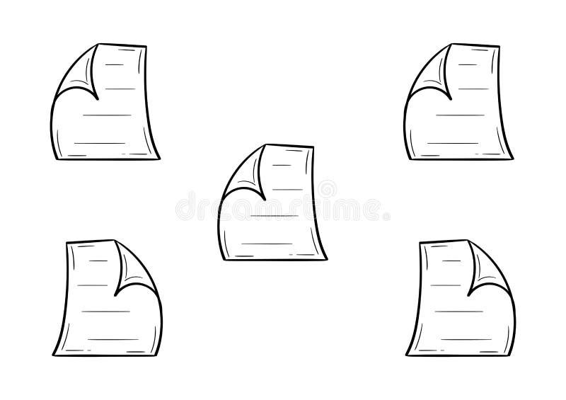 Note Paper Hand Drawing on White Background Stock Vector - Illustration ...