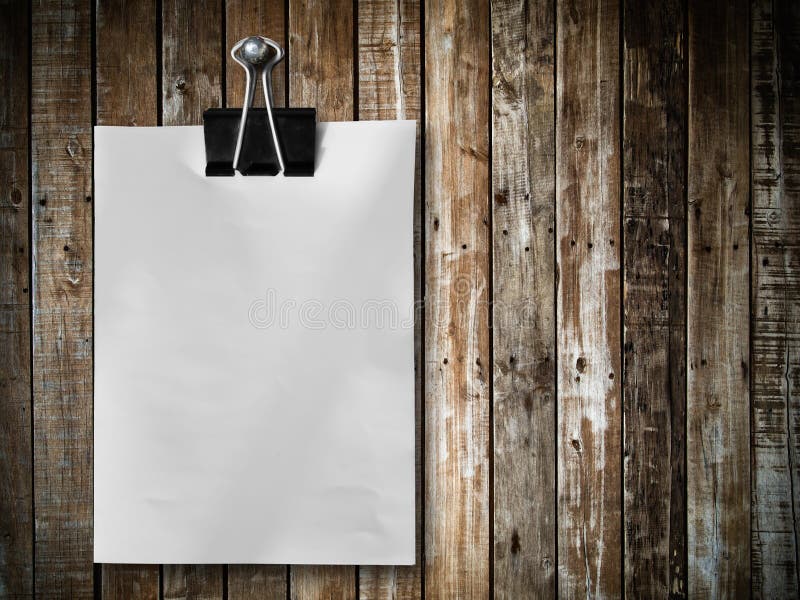 Note Paper Hang on Wood Panel Stock Photo - Image of reminder, design ...