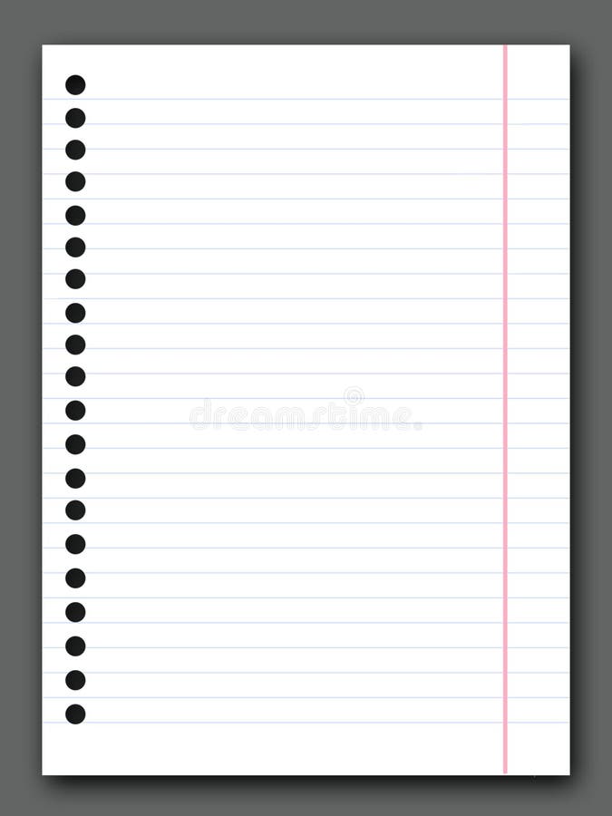 Note paper with holes stock illustration. Illustration of letter - 13742265