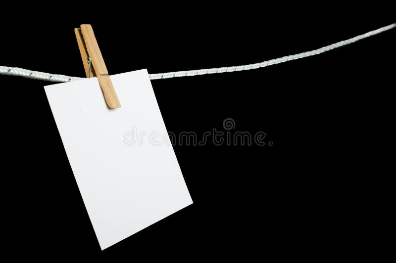 Note Paper Hooked on a Rope Stock Image - Image of symbol, design: 29542949