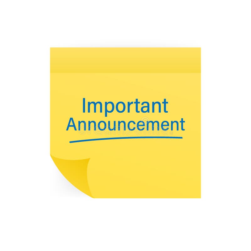 Note Paper with Important Announcement Message. Vector Stock ...