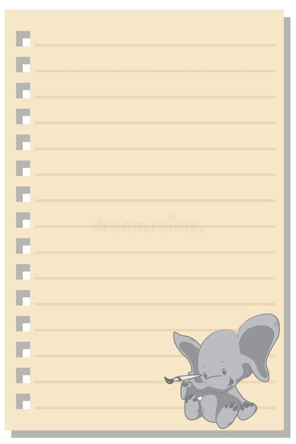 Note Elephant Love Paper Sheet 2 Stock Illustration - Illustration of ...