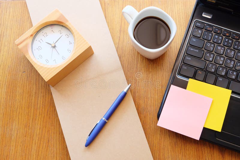 Note paper and laptop stock photo. Image of banking, laptop - 97419850