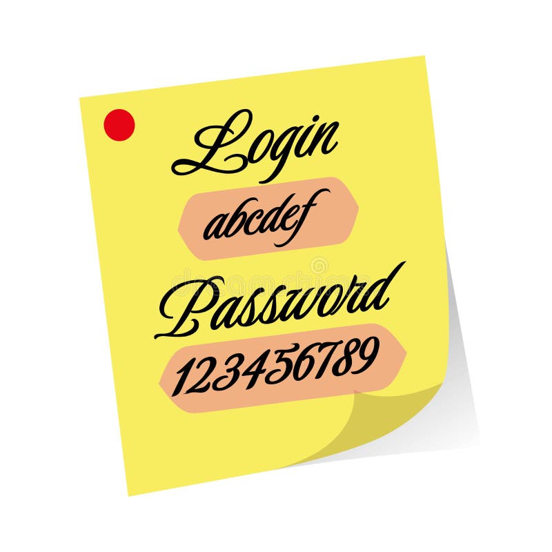 Note paper login screen stock illustration. Illustration of design ...