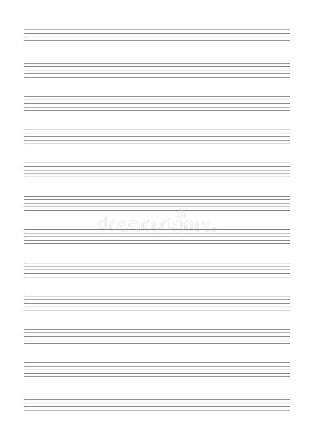Note Paper for Musical Notes - Blank A4 Template, Printable Stock ...