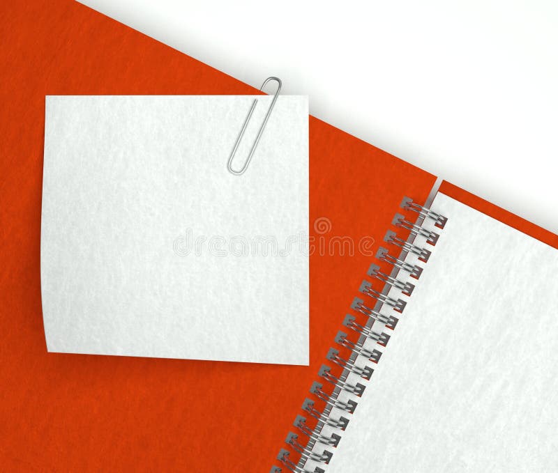 Note Paper in Open Notebook Stock Photo - Image of notebook, education ...
