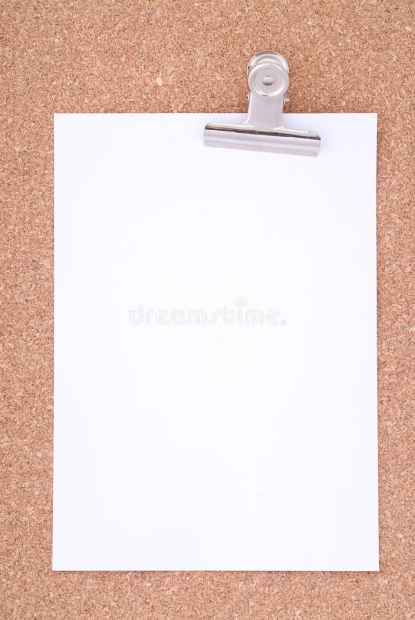 Note Paper with Paperclip on Cork Surface Stock Image - Image of blue ...